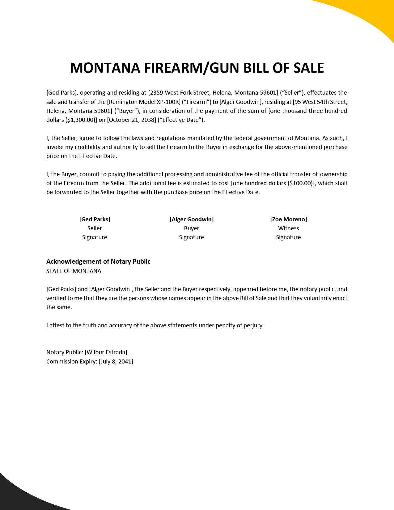 Wisconsin Firearm/Gun Bill of Sale Template - Google Docs, Word, PDF ...