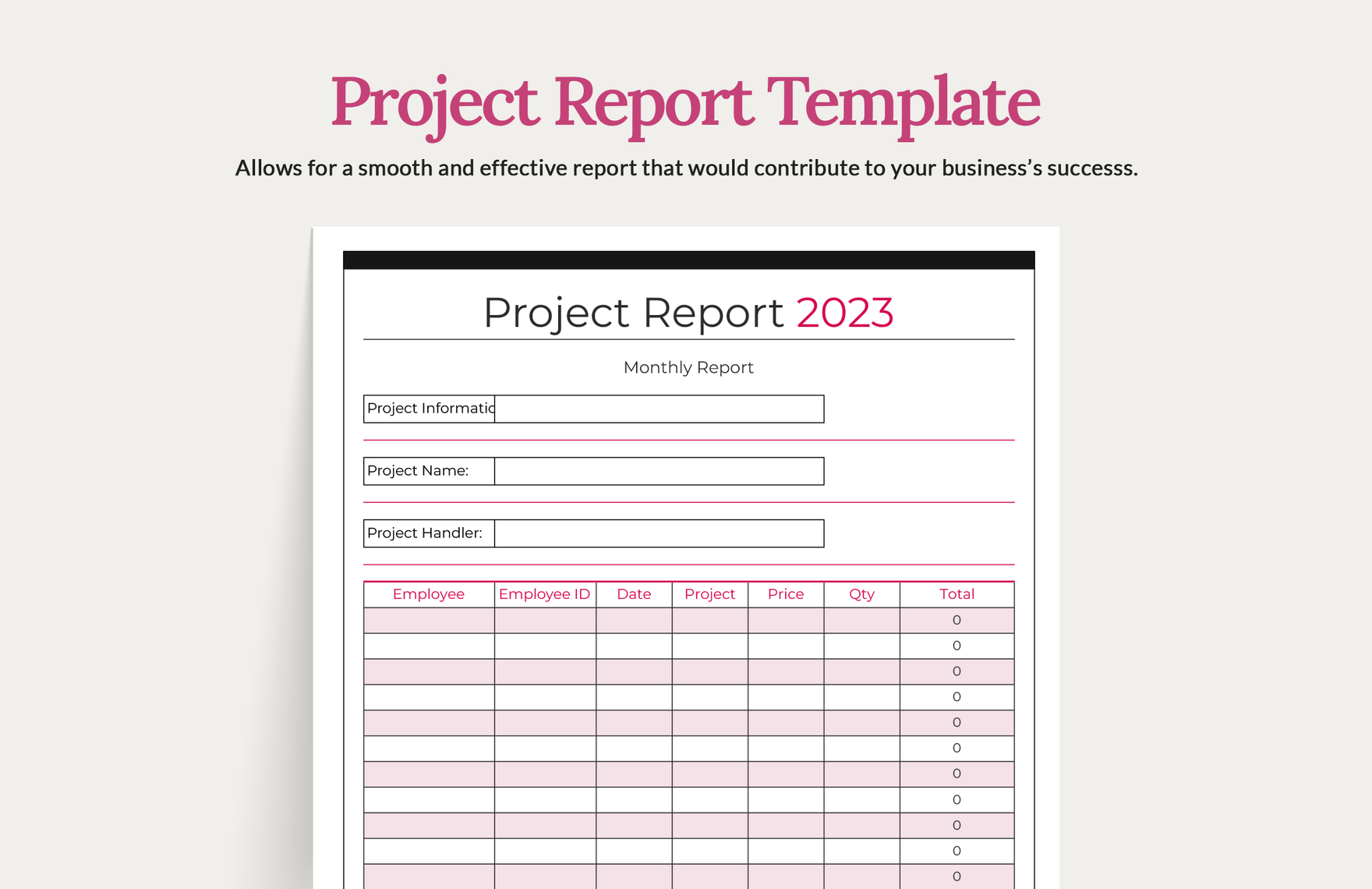 Free Project Report Template Download In Word Google Docs Excel PDF Google Sheets 