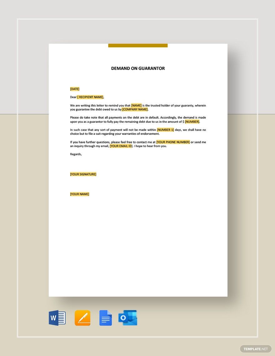 Free Demand On Guarantor Template Download In Word Google Docs PDF 