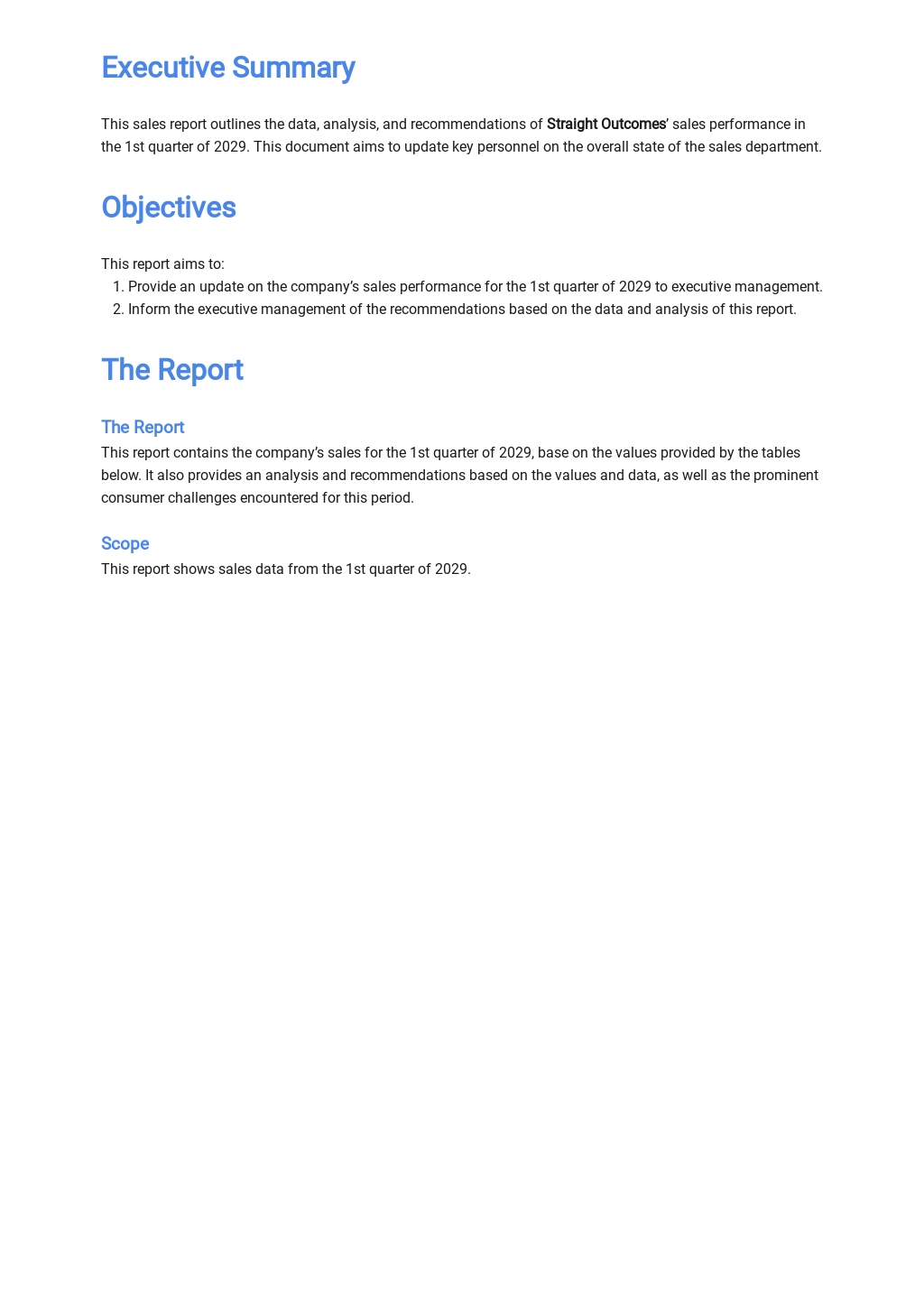 Sales Report Template [Free PDF] - Word (DOC) | Google Docs