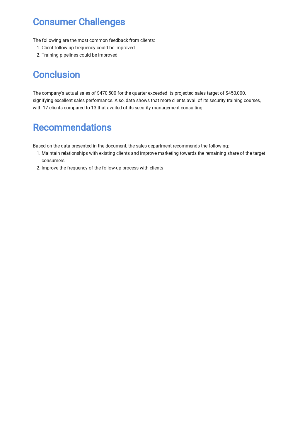 Sales Report Template [Free PDF] - Word (DOC) | Google Docs