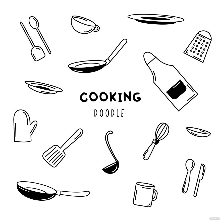Free Cooking Doodle Vector - EPS, Illustrator, JPG, PNG, SVG | Template.net