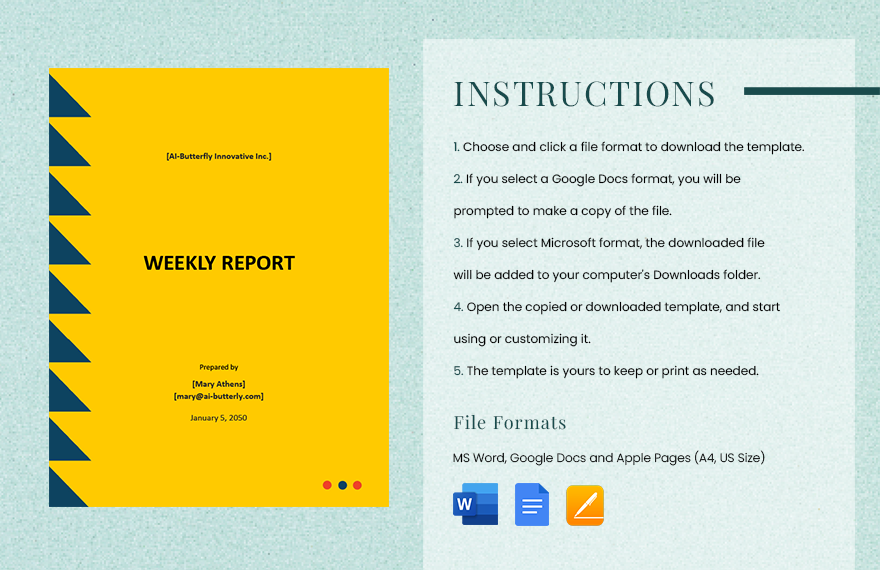 Weekly Report Template - Download in Word, Google Docs, Apple Pages ...