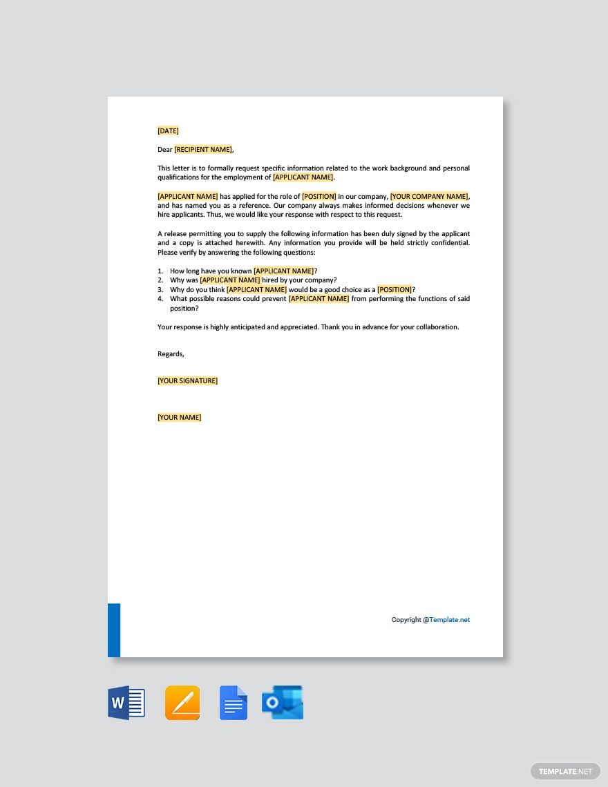 Free Personal Reference Check Letter Download In Word Google Docs PDF Apple Pages Outlook 