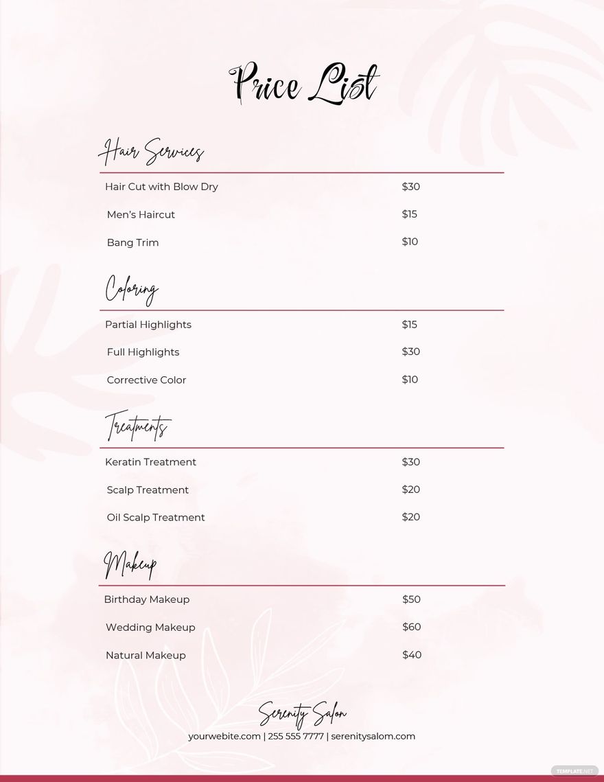 Blank Price List Template Printable Form Templates And Letter