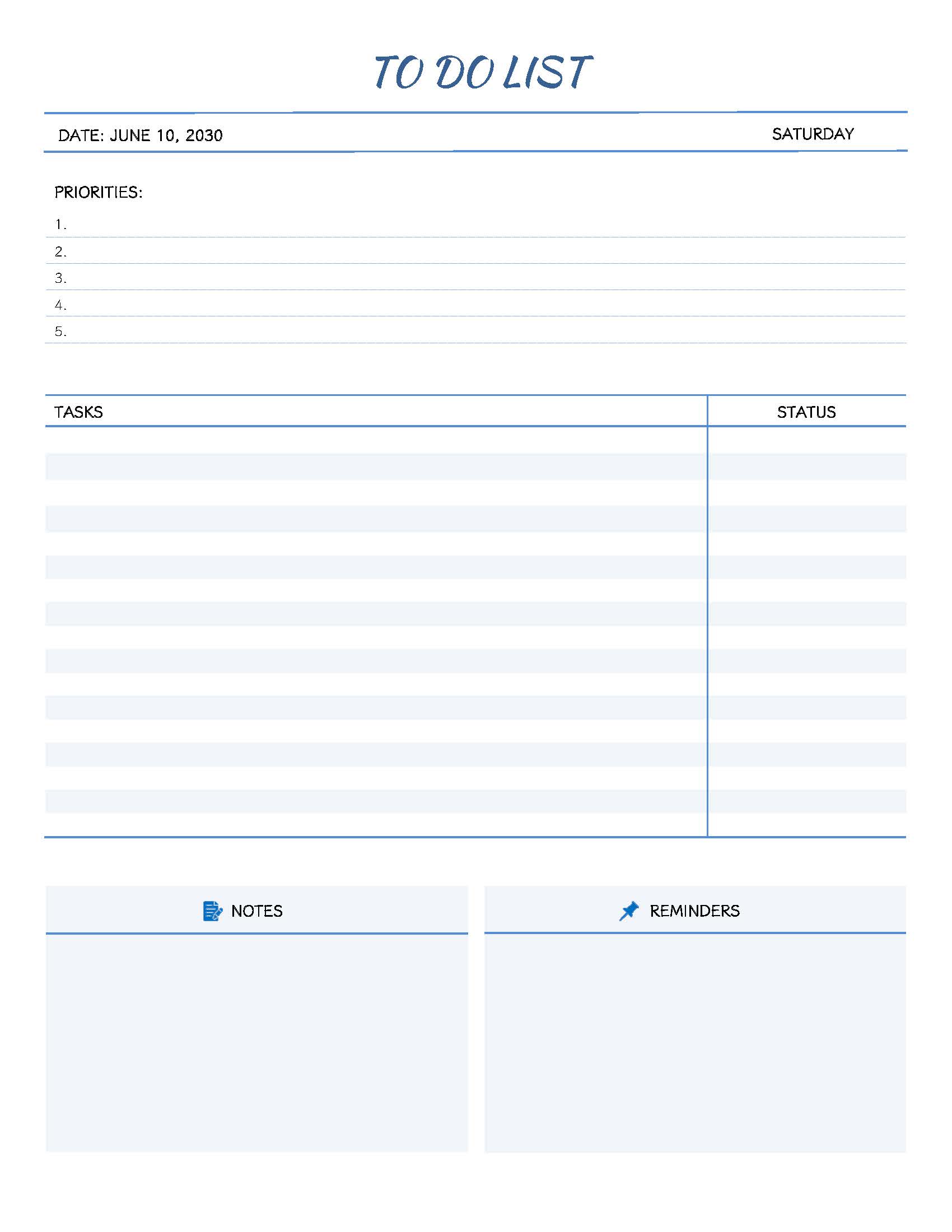 Free Free To DO List Template - Google Docs, Word, PDF | Template.net