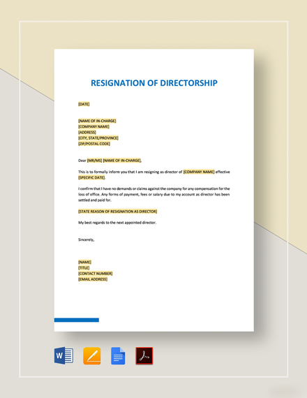 Official Resignation Letter Template [Free PDF] - Word (DOC) | Apple ...