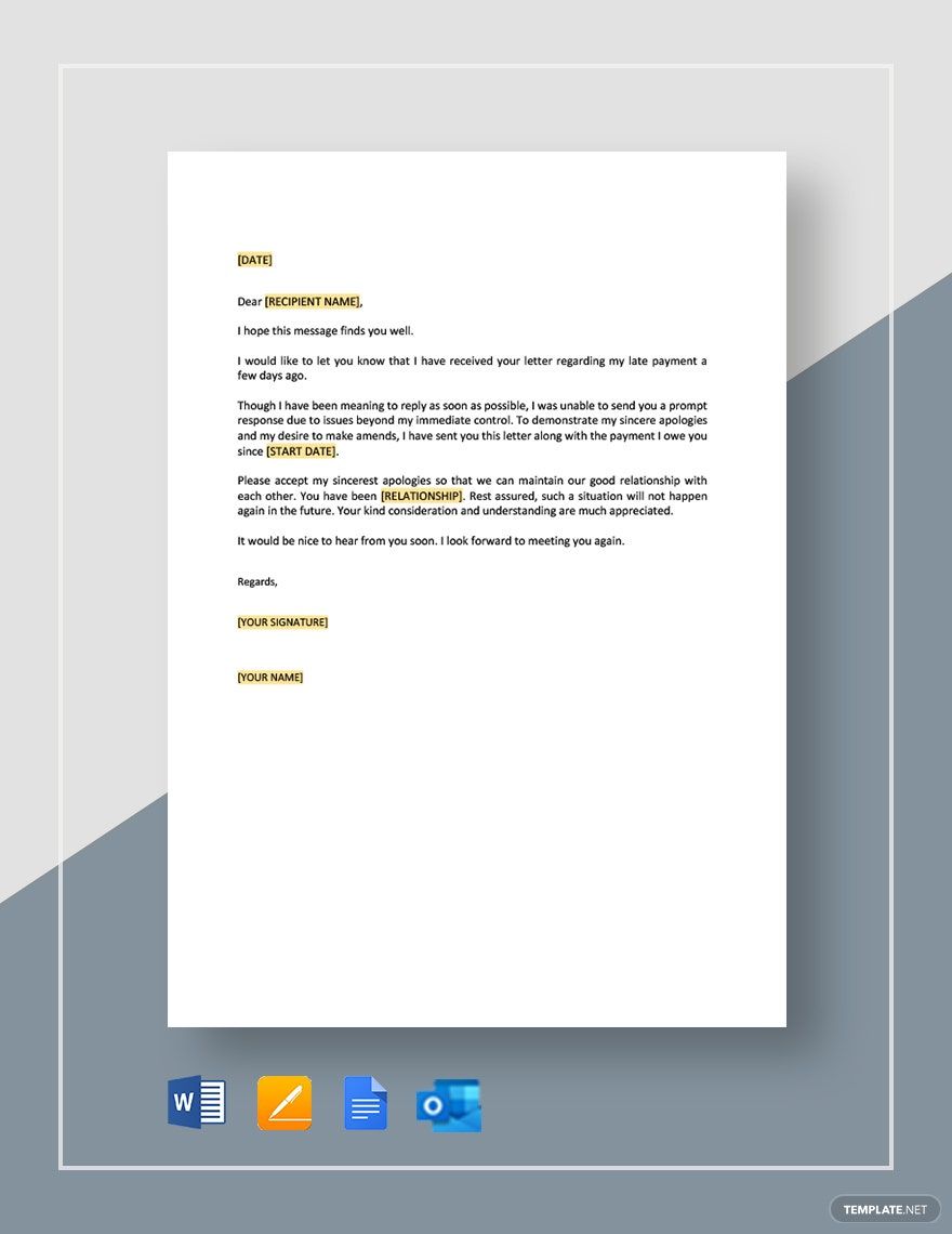 Free Friendly Apology For Late Payment Template Download In Word 