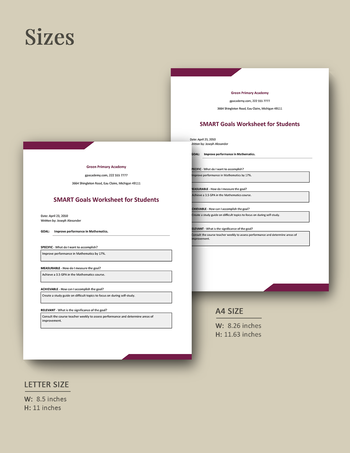 Smart Goals Worksheet Template for Students - Download in Word, Google ...