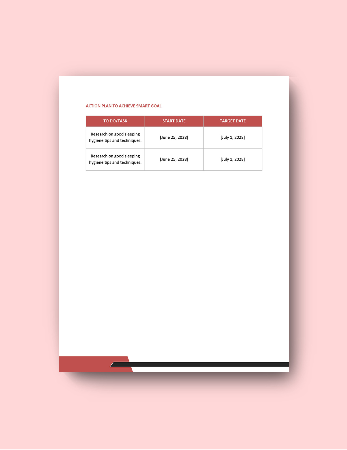 Self Development Smart Goals Template - Download in Word, Google Docs ...
