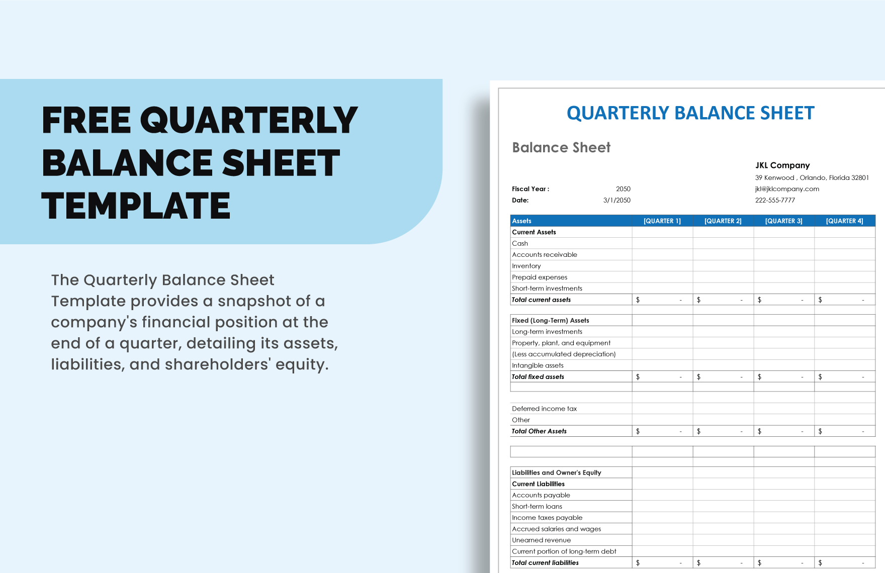 Free Quarterly Balance Sheet Template Download In Word Google Docs 