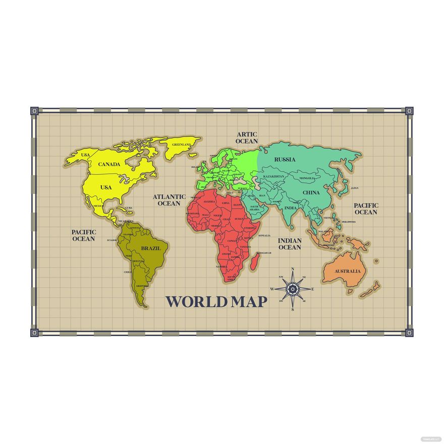Free World Map Borders - EPS, Illustrator, JPG, PNG, SVG | Template.net