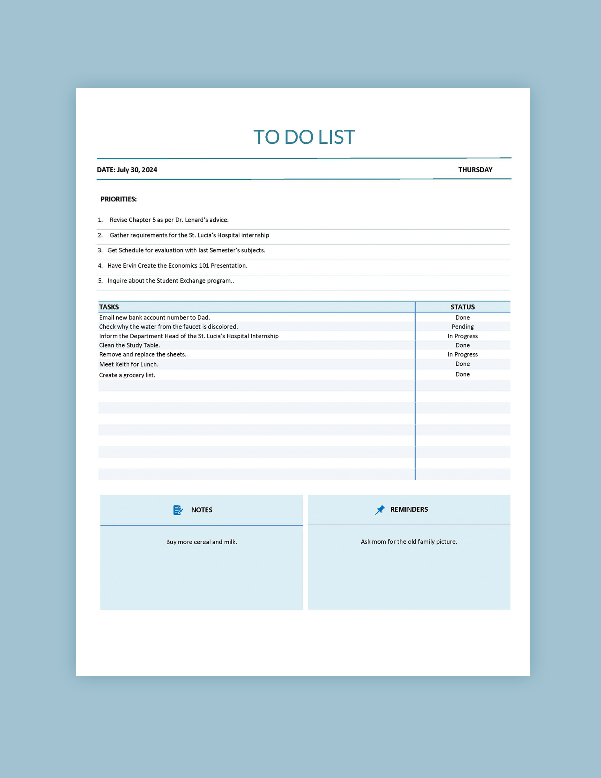Digital To Do List Template - Google Docs, Word, PDF | Template.net