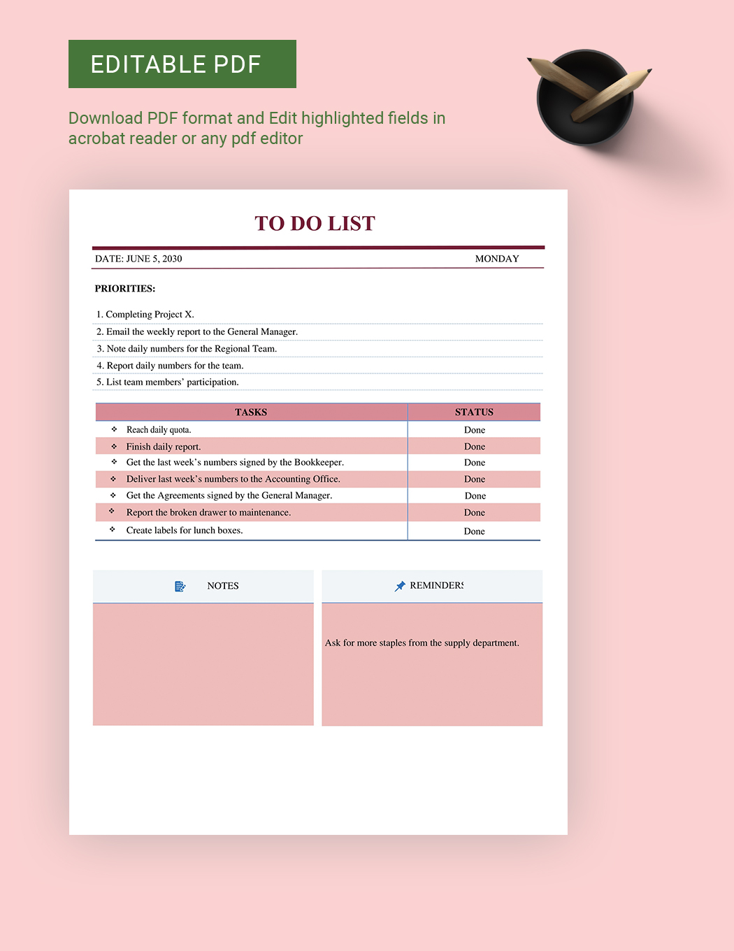 Office To Do List Template Download In Word Google Docs PDF Apple