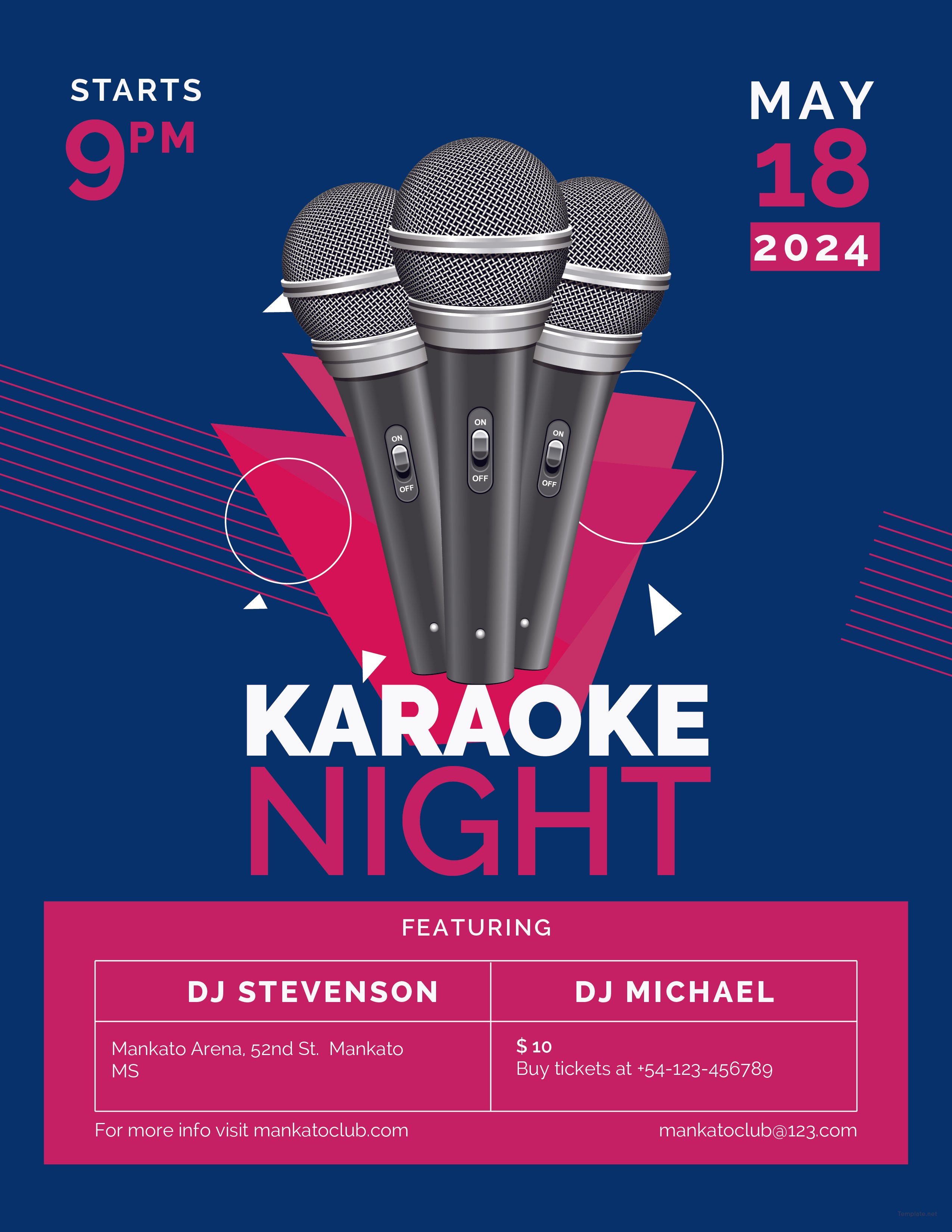 Free Karaoke Flyer Template In Microsoft Word Publisher Adobe 