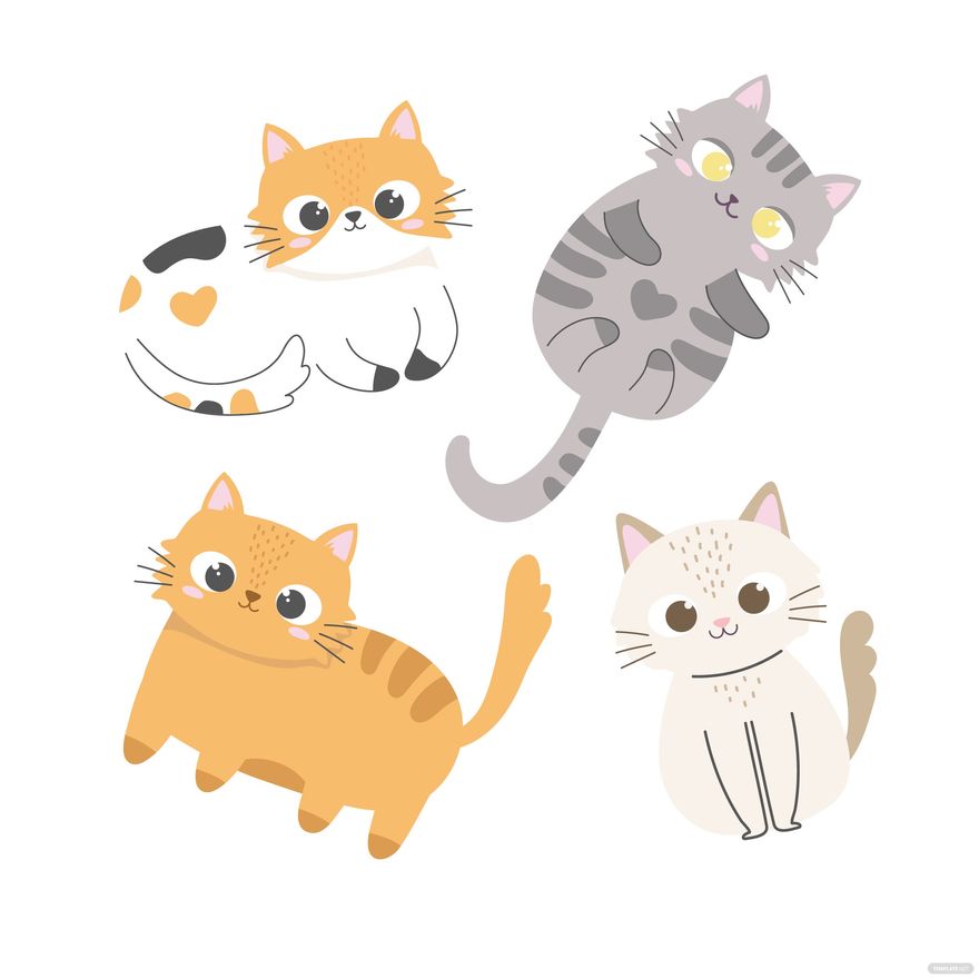 Free Cute Cat Vector - EPS, Illustrator, JPG, PNG, SVG | Template.net