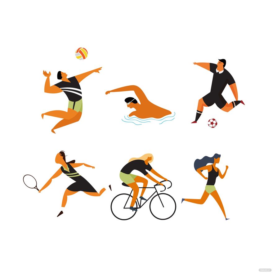 Free cartoon sports vector - EPS, Illustrator, JPG, PNG, SVG | Template.net