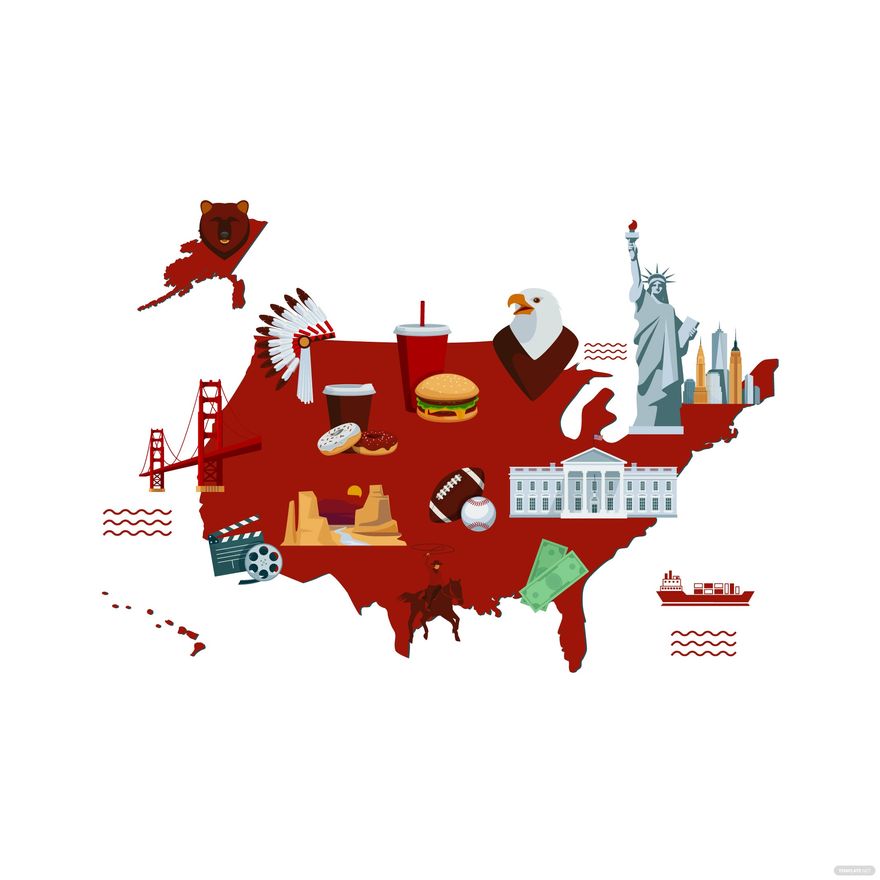 Free US Landmark Map Vector - EPS, Illustrator, JPG, PNG, SVG ...