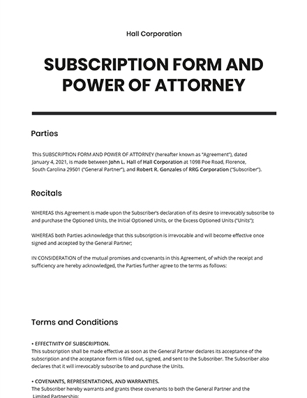 Free Power of Attorney Authorization Letter - Google Docs, Word, PDF ...