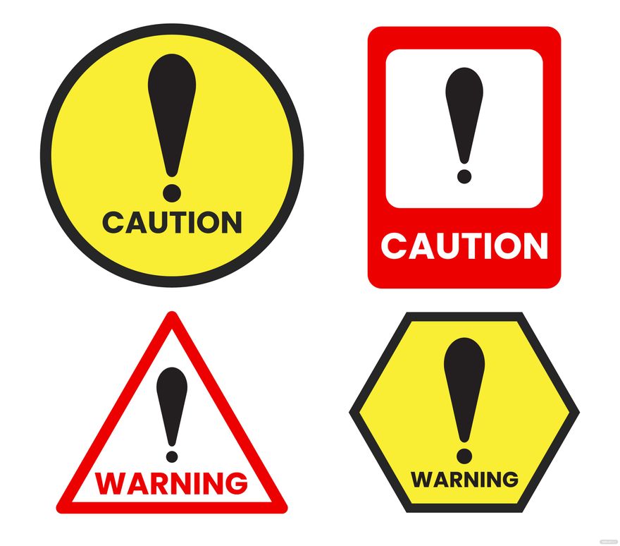 Free Safety Warning Signs Vector - EPS, Illustrator, JPG, PNG, SVG ...