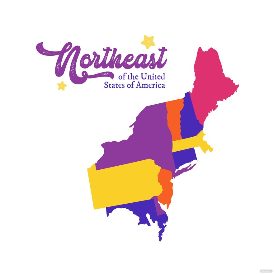 Free Northeast US Map Vector - EPS, Illustrator, JPG, PNG, SVG ...
