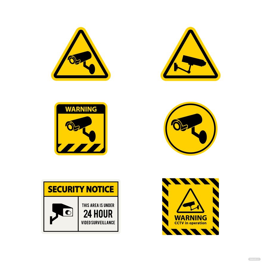 Free CCTV Warning Sign Vector - EPS, Illustrator, JPG, PNG, SVG ...