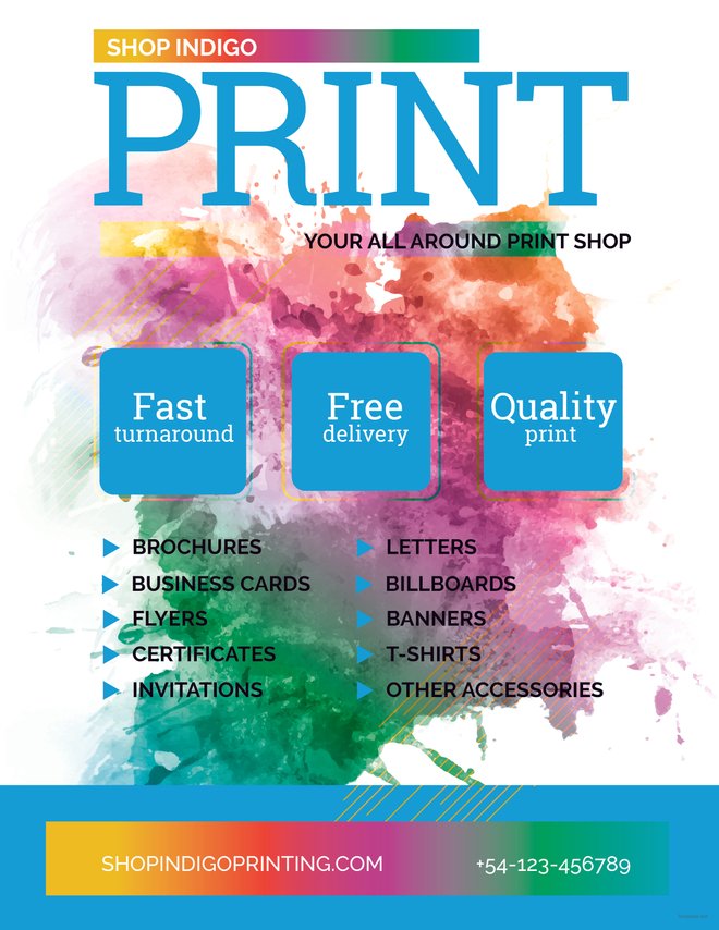 Free Print Shop Flyer Template in Adobe Photoshop, Microsoft Word ...