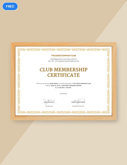 Golf Club Membership Certificate Template - Edit Online & Download ...