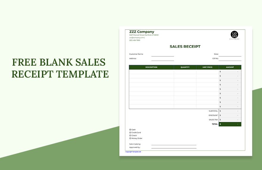 Sales Receipt Template - Word, Apple Pages, PDF | Template.net