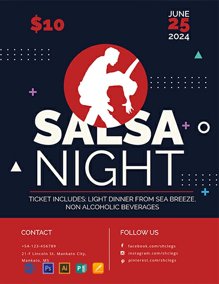 Free Salsa Flyer Template - Illustrator, Word, Apple Pages, PSD ...