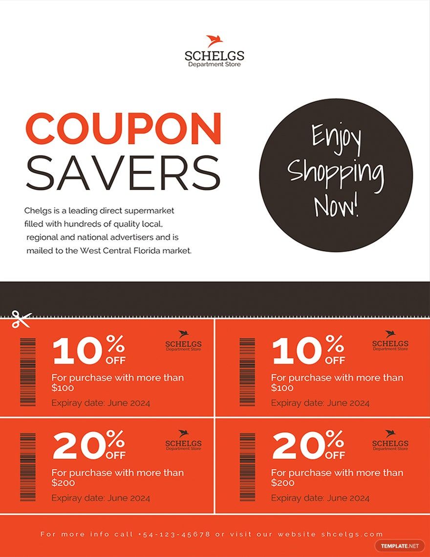 Sample Coupon Flyer Template In Publisher Word Pages Illustrator