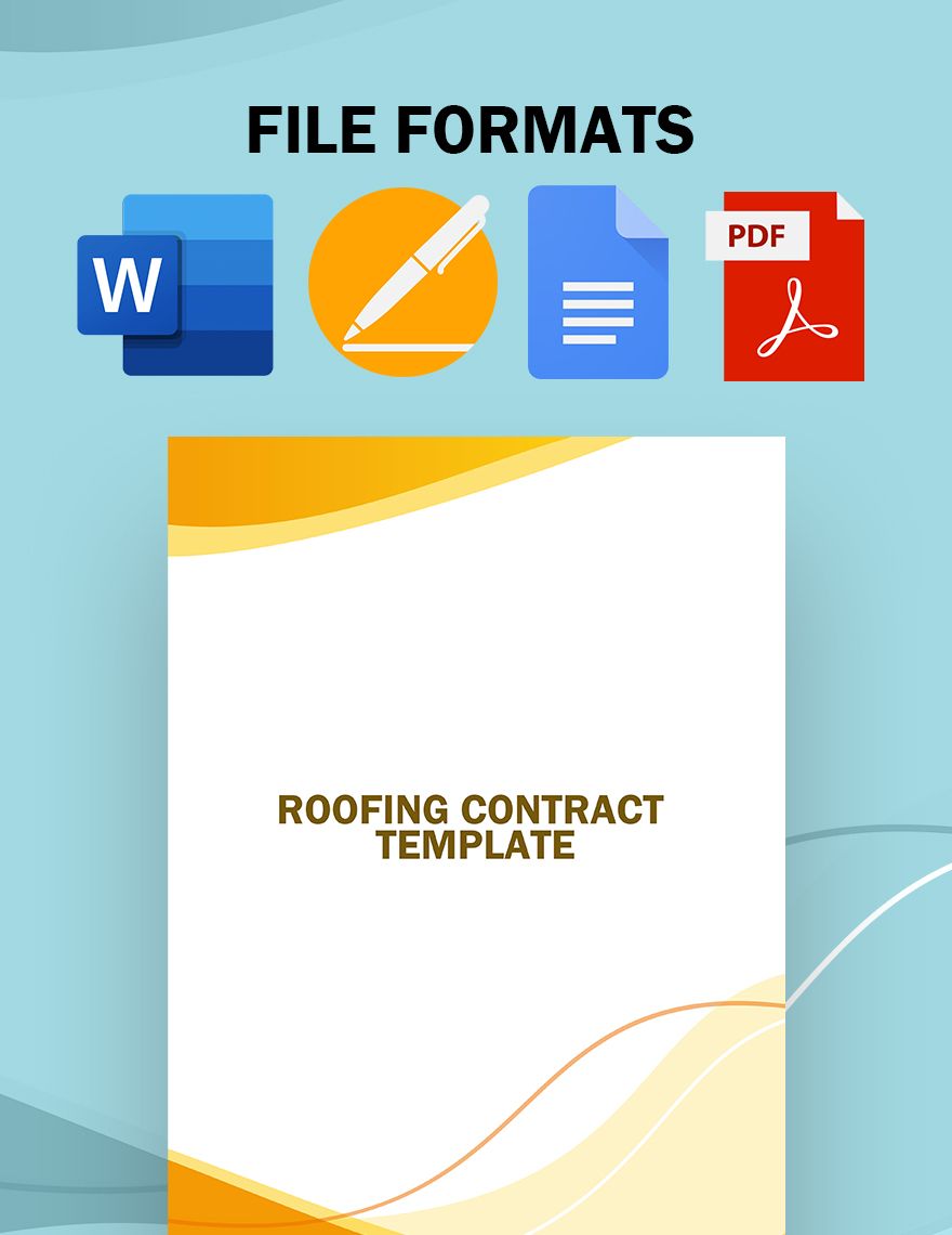 Roofing Contract Template - Google Docs, Word, Apple Pages, PDF ...