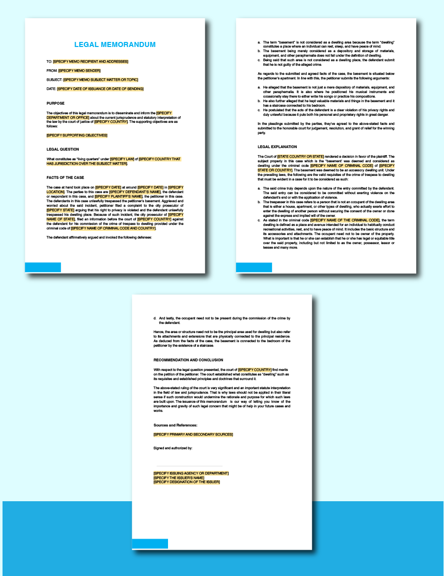 Legal Memo Template - Word, Google Docs, Apple Pages | Template.net