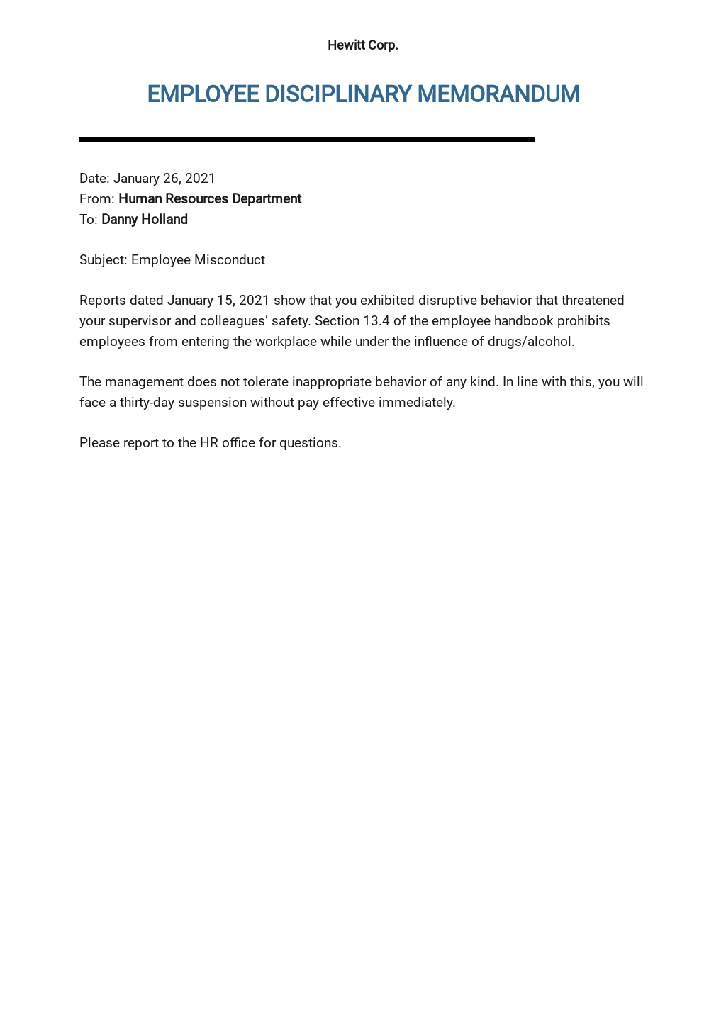 Sample Formal Memorandum Template Free PDF Google Docs Word Apple 