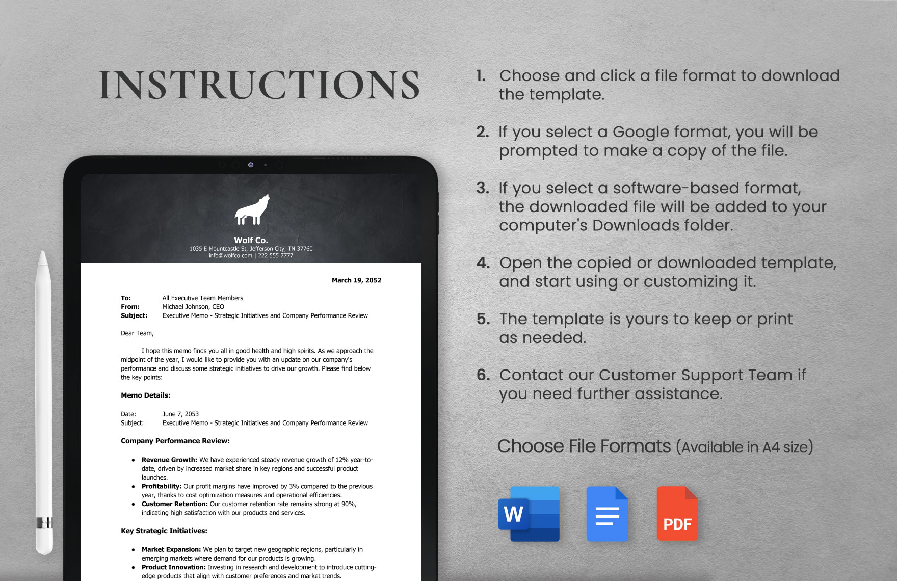 Executive Memo Template - Download in Word, Google Docs, PDF, Apple ...