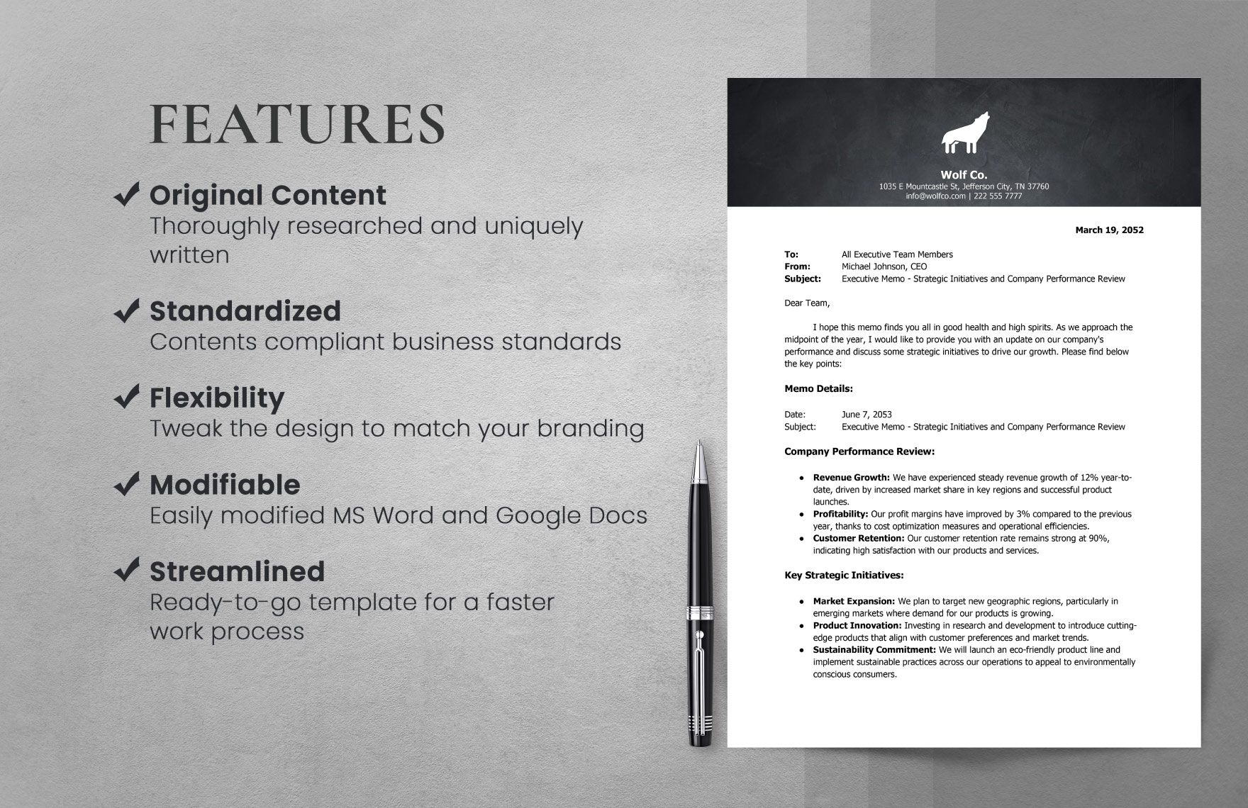 Executive Memo Template - Download in Word, Google Docs, PDF, Apple ...