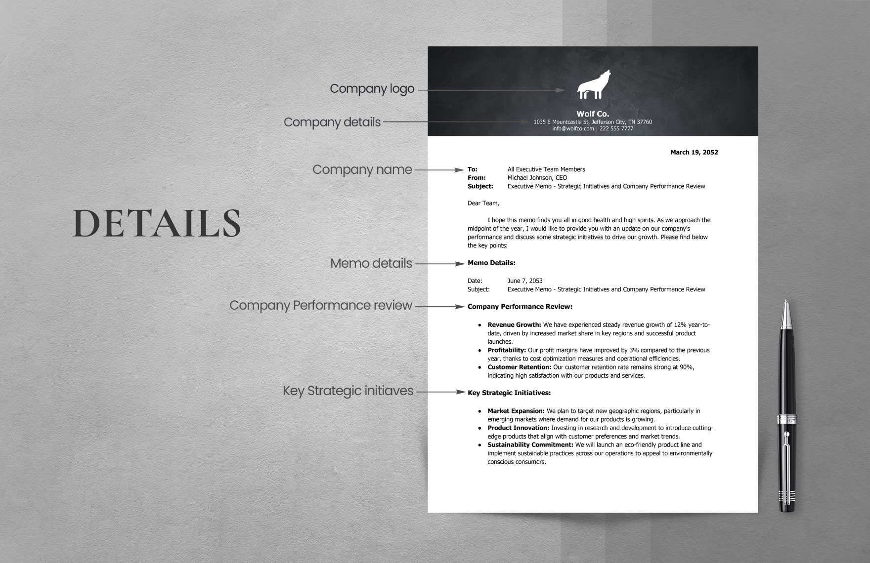 Executive Memo Template - Download in Word, Google Docs, PDF, Apple ...