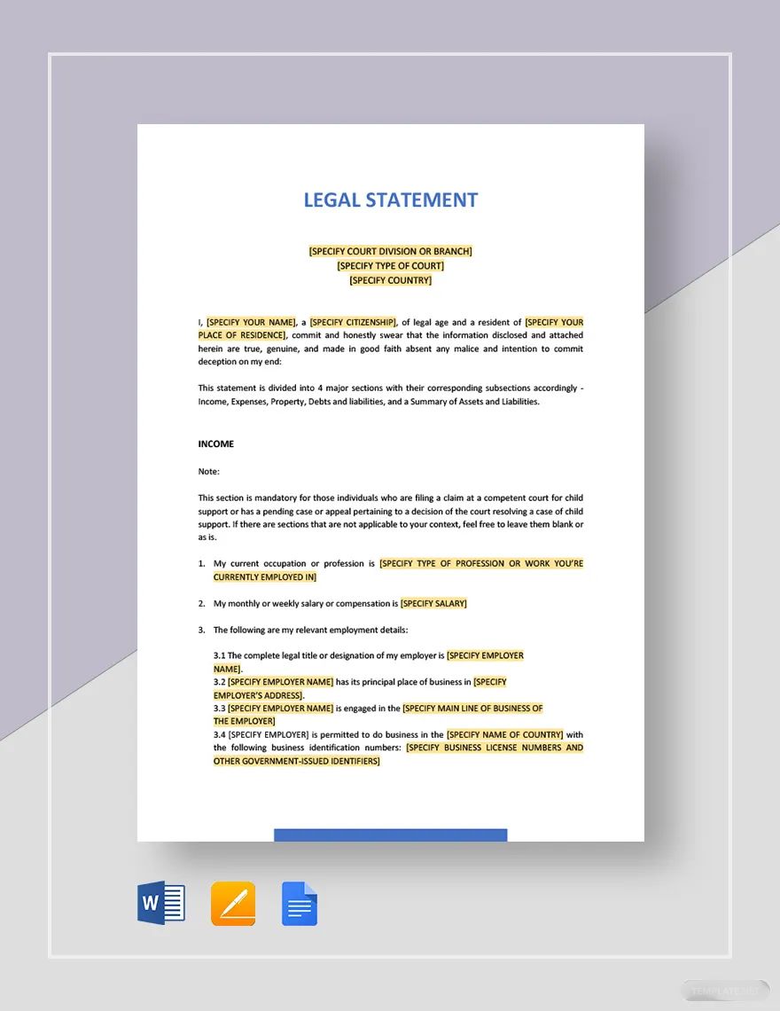 Billing Statement Template - Google Docs, Google Sheets, Word, Apple ...