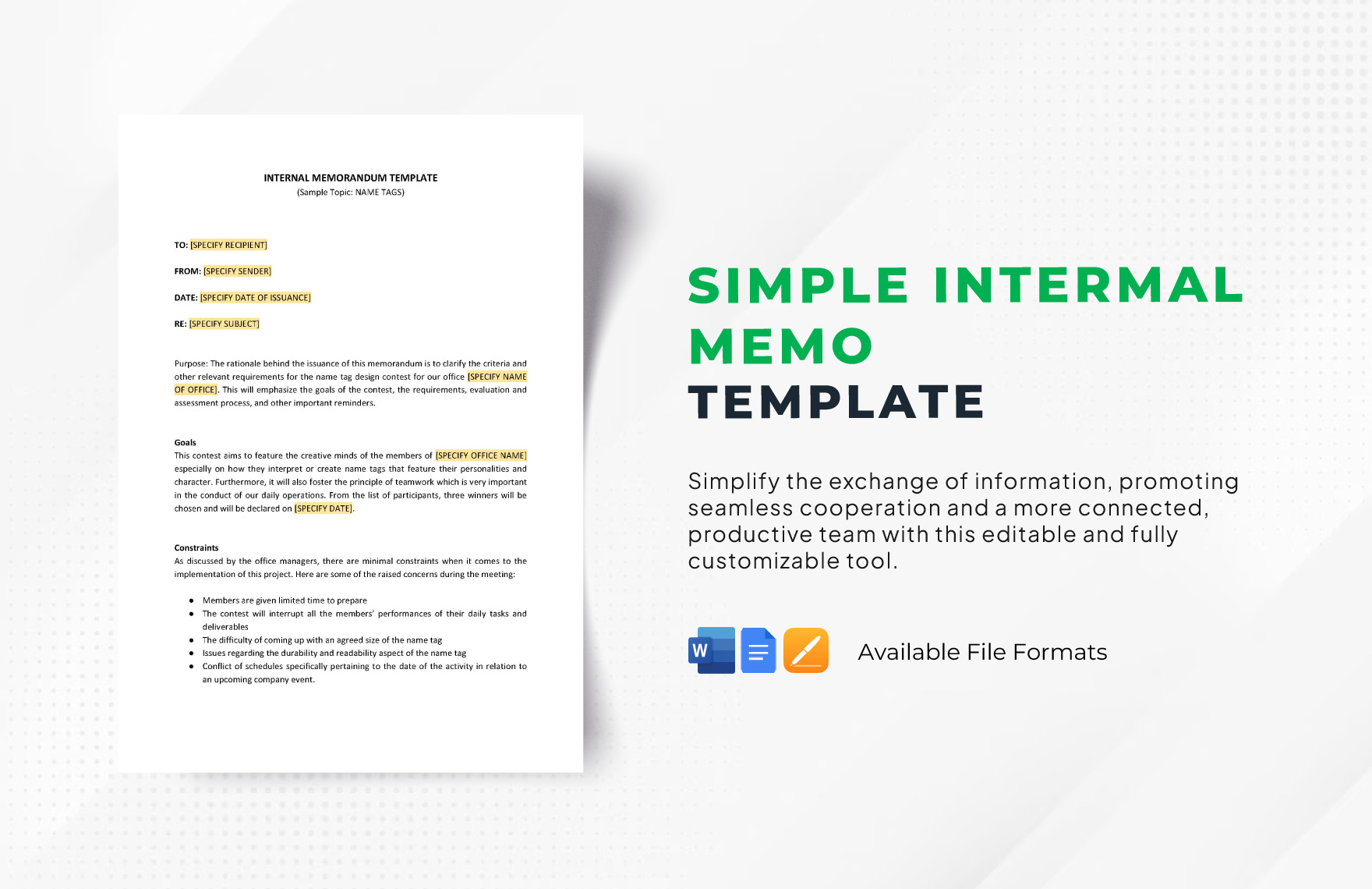 Editable Internal Memo Templates In Word To Download