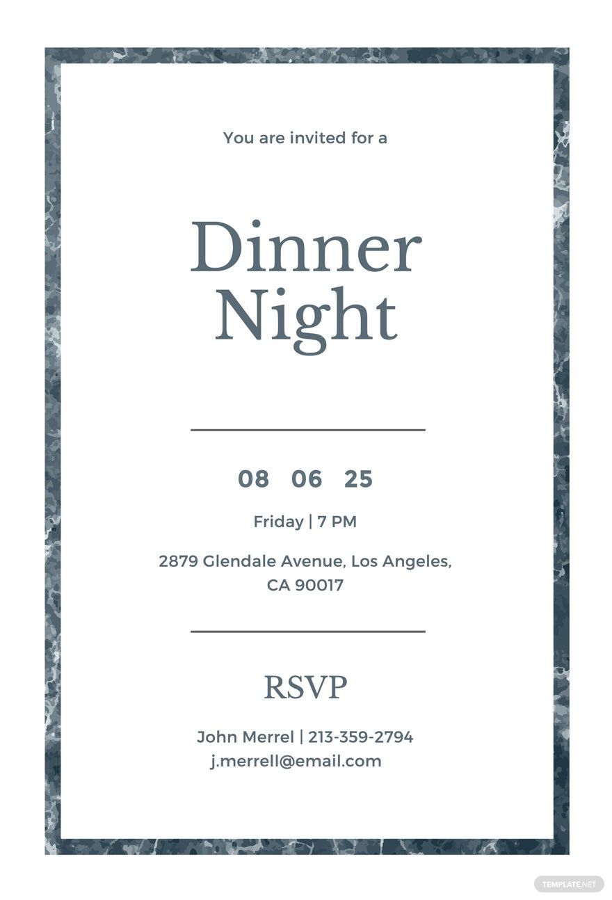 Sample Dinner Invitation Template Illustrator Word Apple Pages PSD 