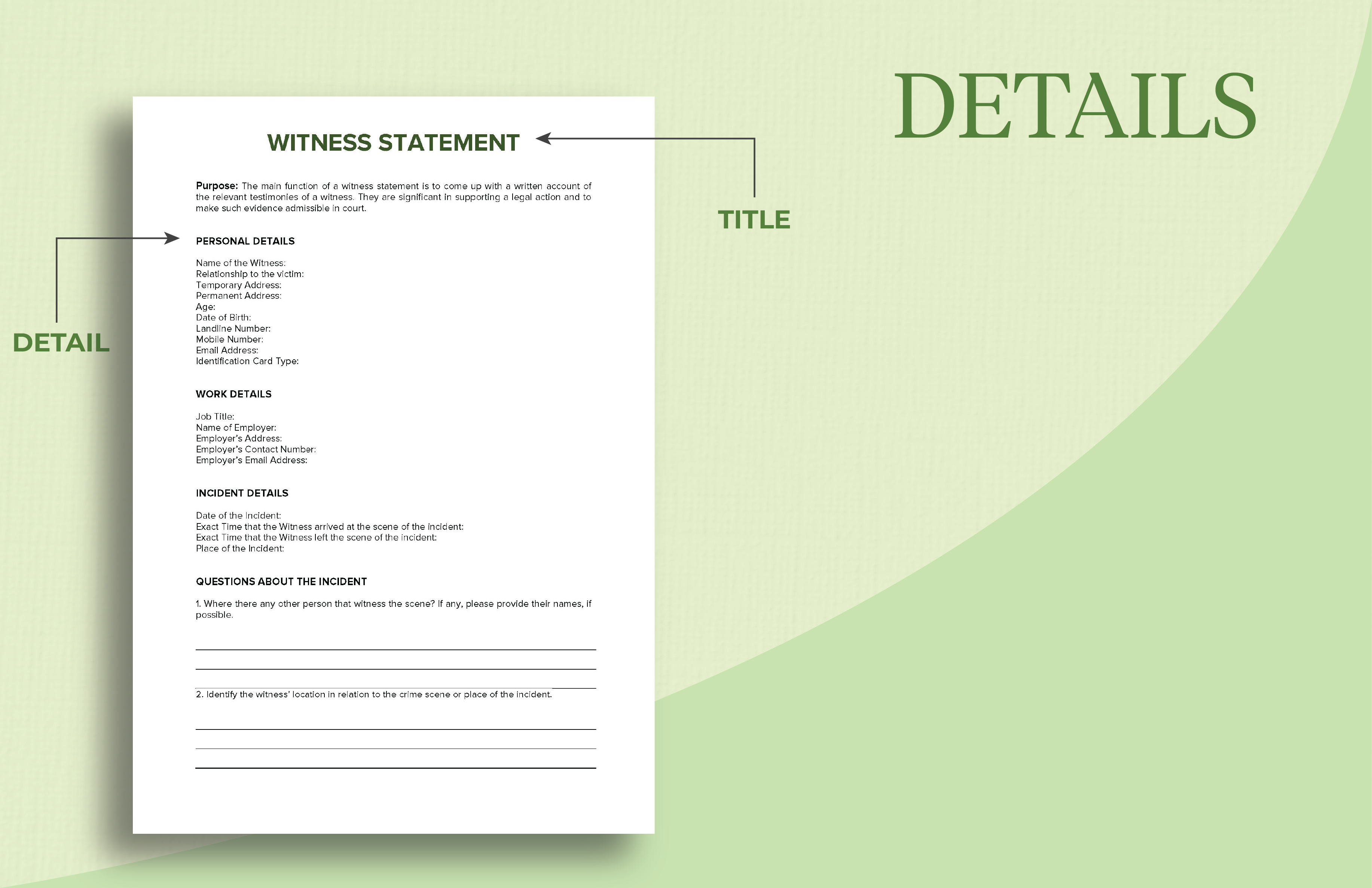 Witness Statement Template - Download in Word, Google Docs, Apple Pages ...