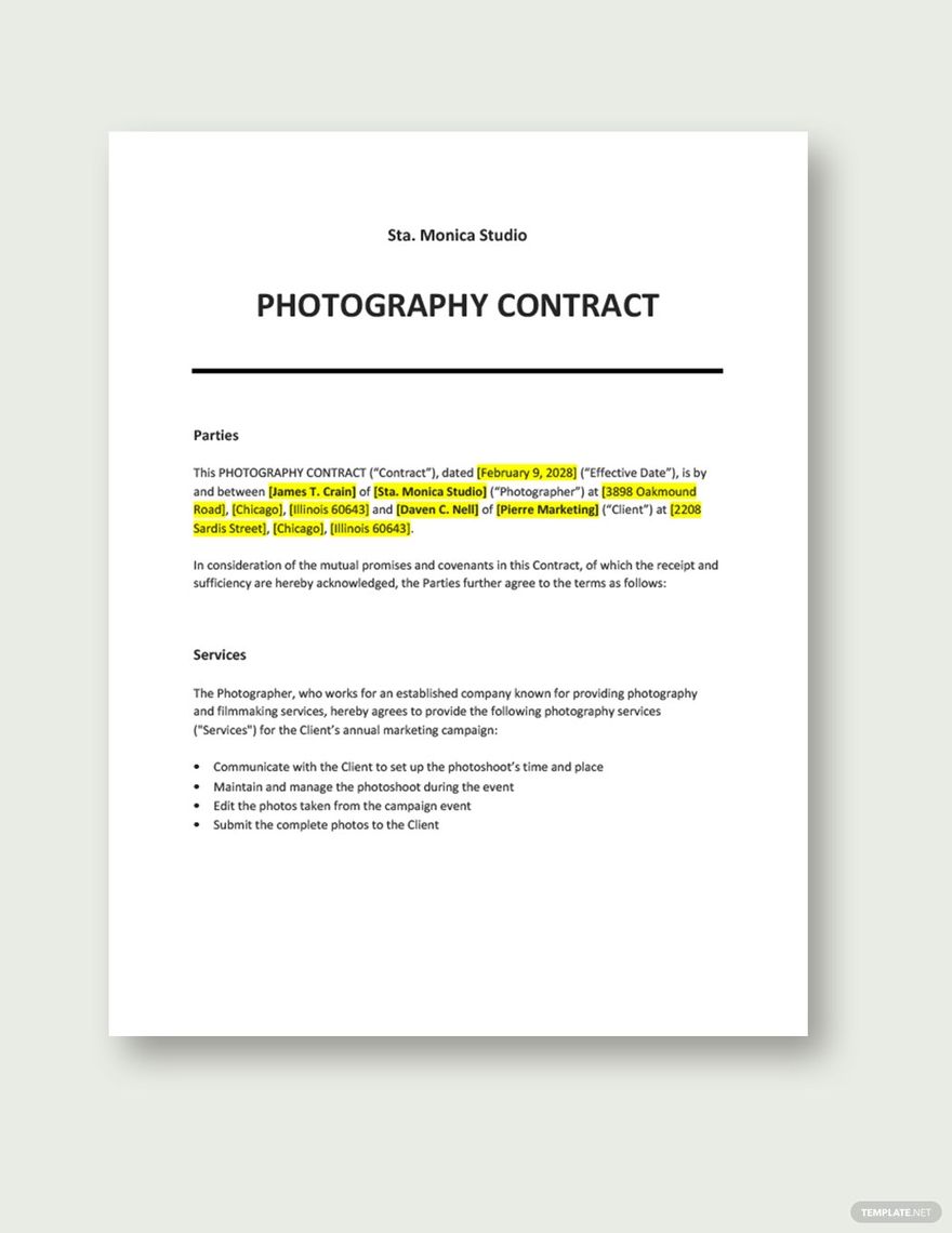 Freelance Contract Template Editable In MS Word Client Contract 