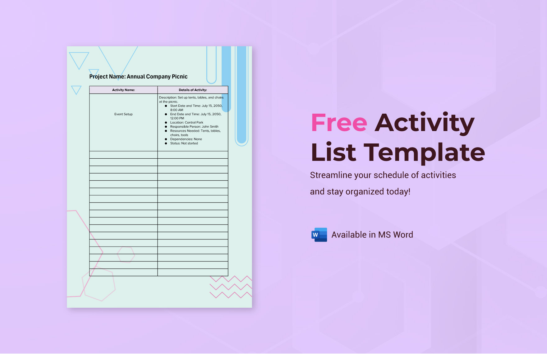 List Template In Word FREE Download Template