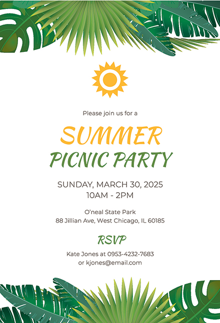 Free Summer Picnic Party Invitation Template Download 344 Invitations 