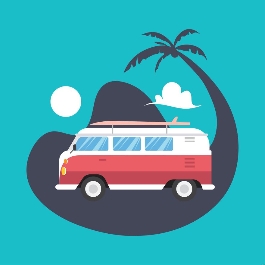 Free Classic Van Illustration - EPS, Illustrator, JPG, PNG, SVG ...