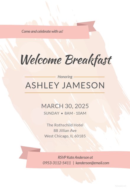 Free Farewell Breakfast Invitation Template in MS Word, Publisher ...