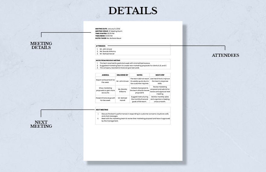 Short Meeting Agenda Template - Google Docs, Word, Apple Pages ...