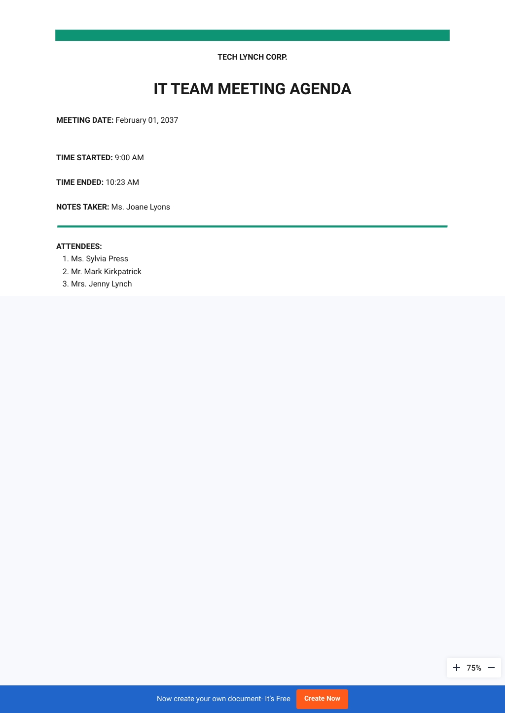 IT Meeting Agenda Template - Download in Word, Google Docs, Apple Pages ...