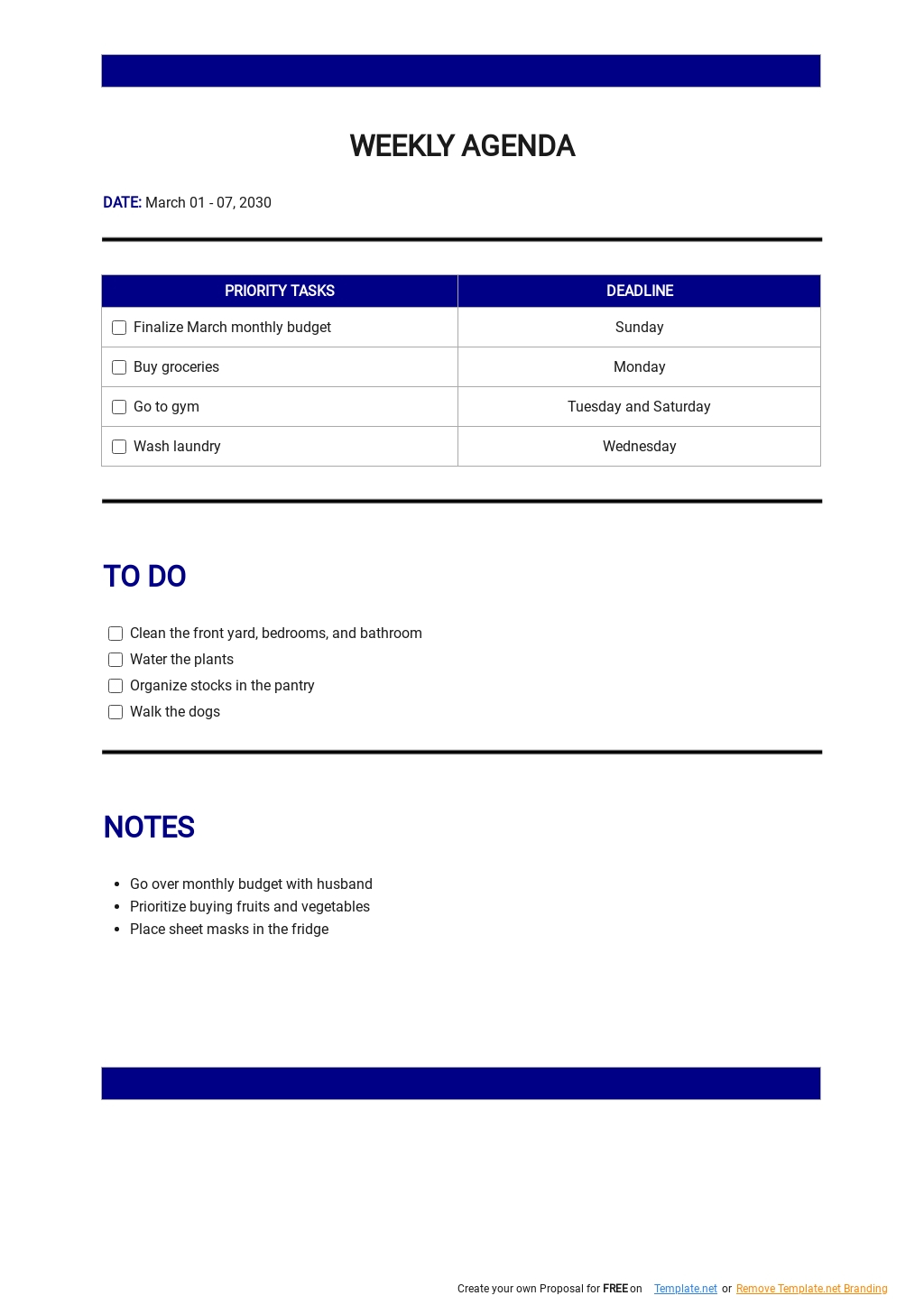 Agenda Templates Format Free Download Template