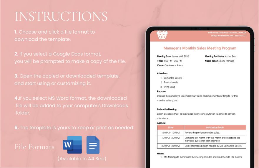 Program Agenda Template - Google Docs, Word, Apple Pages | Template.net